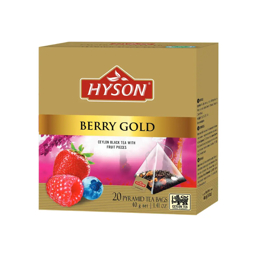 Hyson Exotic Black Tea Berry Gold (20 Pyramid Tea Bags, 40g) | Empire ...